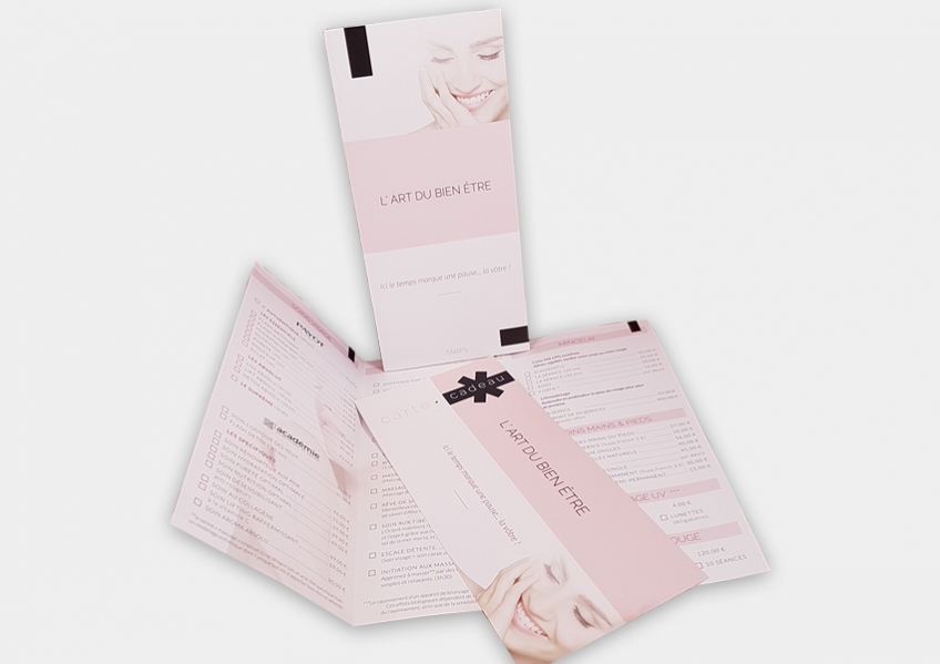 Création d'un dépliant tarif pour institut de beauté Création d'un dépliant tarif pour institut de beauté